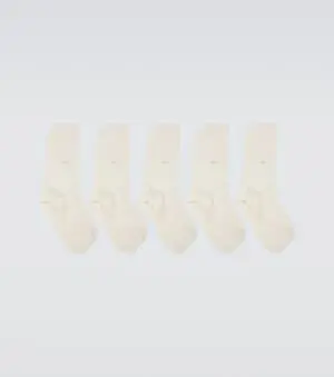 CDLP Set Of 5 Pairs Of Crew Socks - White