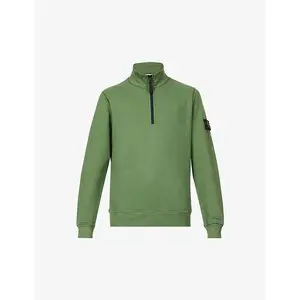 Stone Island Half-zip Funnel-neck Cotton-jersey Sweatshirt