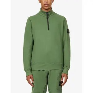 Stone Island Half-zip Funnel-neck Cotton-jersey Sweatshirt