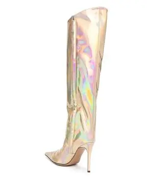 Alexandre Vauthier Pointed-toe Knee-high Boots - Gold