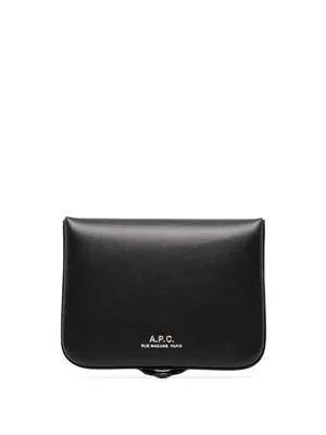 A.p.c. Snap-fastening Leather Wallet - Black