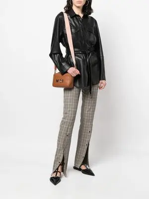 N°21 Logo-plaque Leather Crossbody Bag - Brown