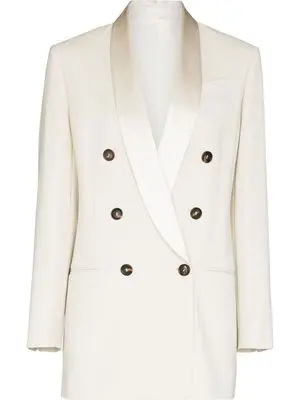 BRUNELLO CUCINELLI Double-breasted Shawl Collar Blazer
