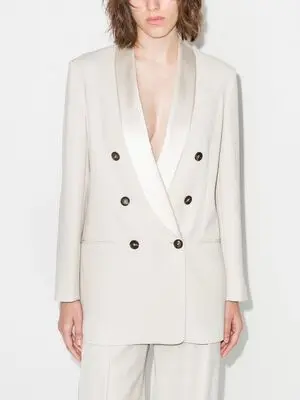 Brunello Cucinelli Double-breasted Shawl Collar Blazer