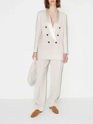 Brunello Cucinelli Double-breasted Shawl Collar Blazer