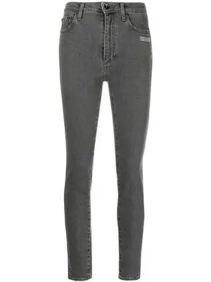 Off-white Zip Up Jeans For Women