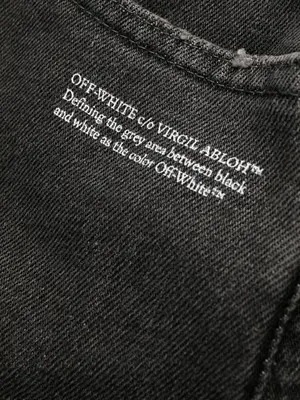 Off-White Slogan-print Cropped Skinny Jeans
