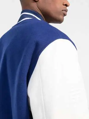 Givenchy Logo-detail Leather-sleeve Varsity Jacket - Blue