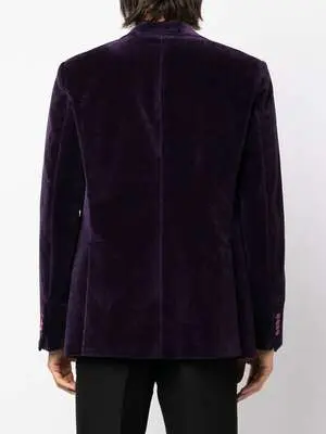 Philipp Plein Single-breasted Velvet Blazer - Purple