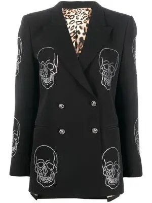 Philipp Plein Crystal-skull Embellished Blazer