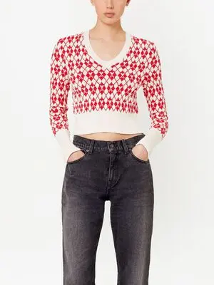 AMI Paris De Coeur Argyle Jumper
