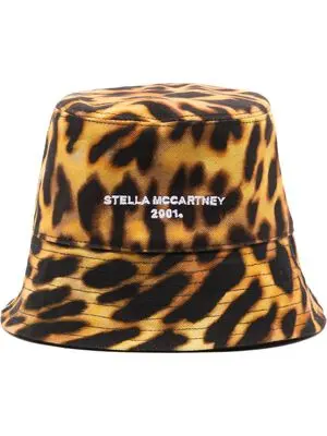 Stella McCartney Logo Leopard-print Bucket Hat - Yellow