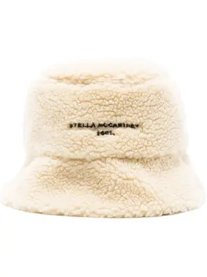 Stella McCartney Reversible Faux-shearling Bucket Hat - Neutrals