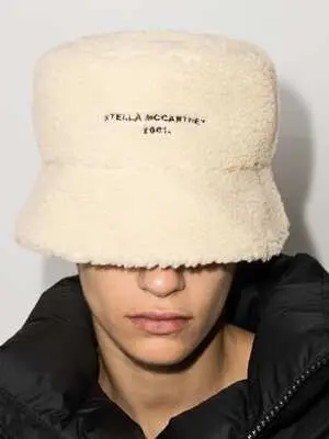 Stella McCartney Reversible Faux-shearling Bucket Hat - Neutrals