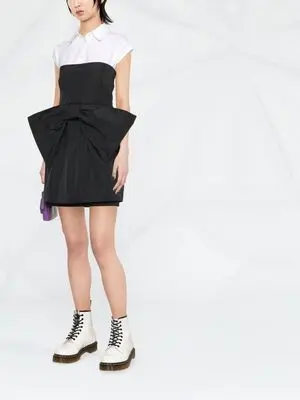 Red Valentino Strapless Bow-detail Mini Dress - Black