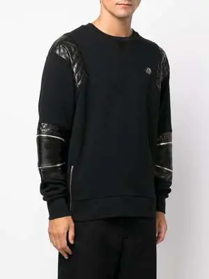 Philipp Plein Diamond-quilt Panelled Sweatshirt