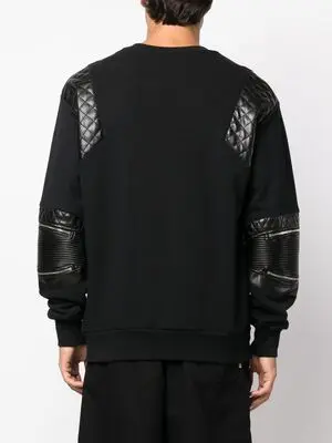 Philipp Plein Diamond-quilt Panelled Sweatshirt