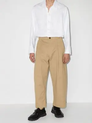 Studio Nicholson Cropped Wide-leg Trousers