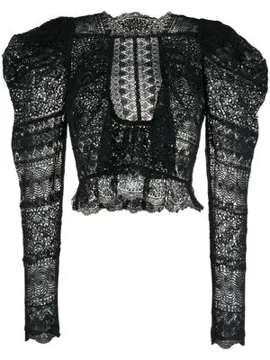 Ulla Johnson Eloise Lace Blouse - Black