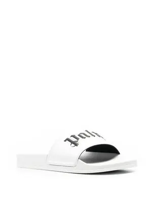 Palm Angels Logo-print Slides - White