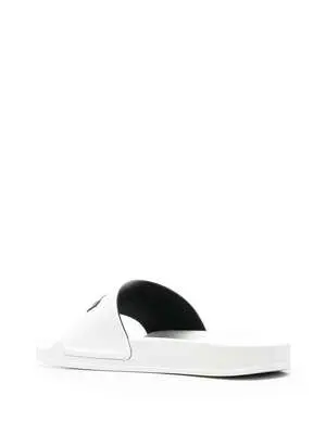 Palm Angels Logo-print Slides - White