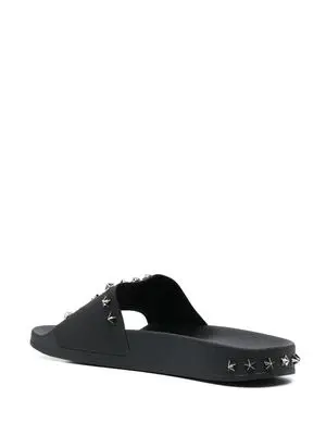 Philipp Plein Gothic Studded Slides - Black