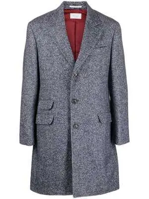 Brunello Cucinelli Herringbone-pattern Midi Coat