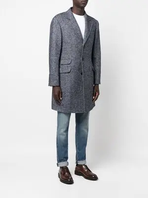 Brunello Cucinelli Herringbone-pattern Midi Coat