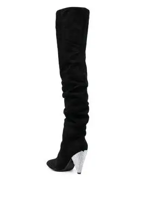 Philipp Plein Ruched Knee-high Boots