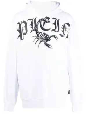 Philipp Plein Logo-print Long-sleeve Hoodie - White