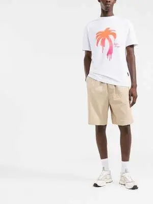 Palm Angels Palm Tree-print Cotton T-shirt - White