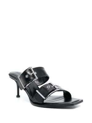 Alexander McQueen 75mm Leather Buckled Sandals - Black