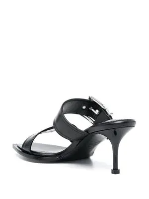 Alexander McQueen 75mm Leather Buckled Sandals - Black