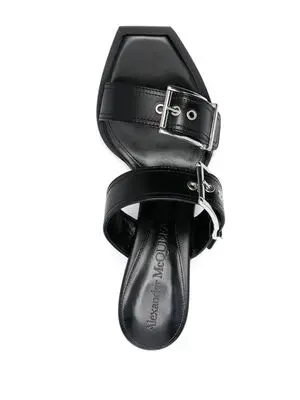 Alexander McQueen 75mm Leather Buckled Sandals - Black