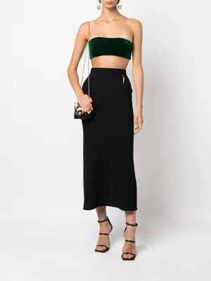 Roberto Cavalli Strapless Cropped Top - Green