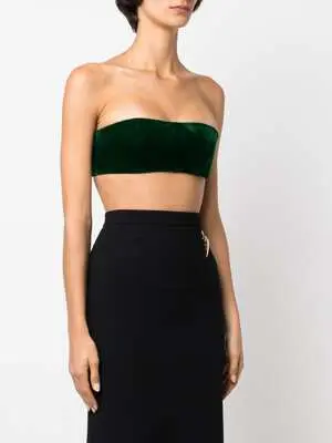 Roberto Cavalli Strapless Cropped Top - Green