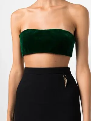 Roberto Cavalli Strapless Cropped Top - Green