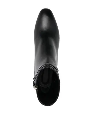 FERRAGAMO Vara Chain Leather Ankle Boots