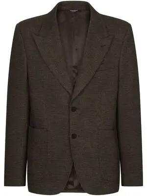 Dolce & Gabbana Glen-plaid Single-breasted Blazer - Grey