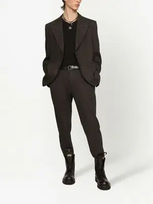 Dolce & Gabbana Glen-plaid Single-breasted Blazer - Grey