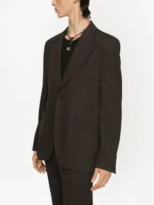Dolce & Gabbana Glen-plaid Single-breasted Blazer - Grey