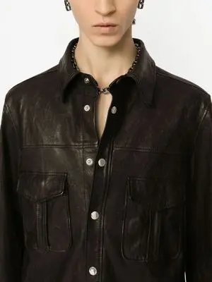 Dolce & Gabbana Leather Button-up Shirt