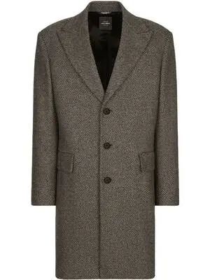 Dolce & Gabbana Herringbone-pattern Single-breasted Coat