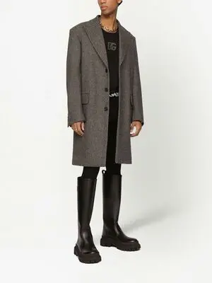 Dolce & Gabbana Herringbone-pattern Single-breasted Coat