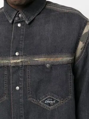DIESEL® D-hor-fs Camouflage-print Shirt - Black