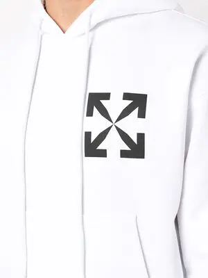 Off-White Arrows-print Cotton Hoodie - White