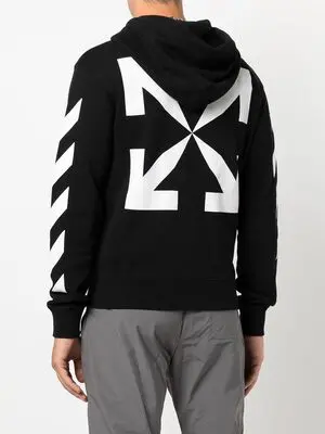 Off-White Arrows-print Cotton Zip-up Hoodie