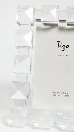 TIZO DESIGN Glass Square Pyramid Photo Frame 4x6