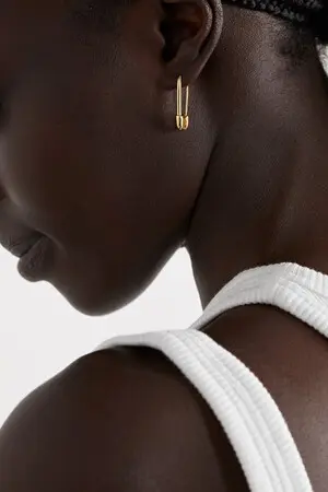 ANITA KO Safety Pin 18-karat Single Earring - Gold