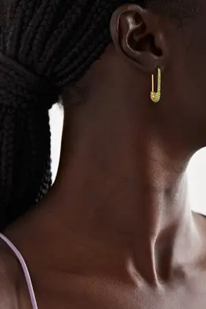 ANITA KO Safety Pin 18-karat Tsavorite Single Earring